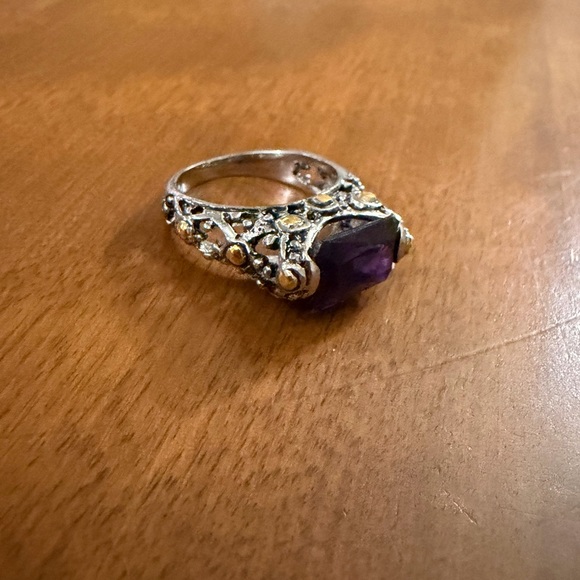 Jewelry | Vintage Purple Gold Silver Toned Ring | Poshmark
